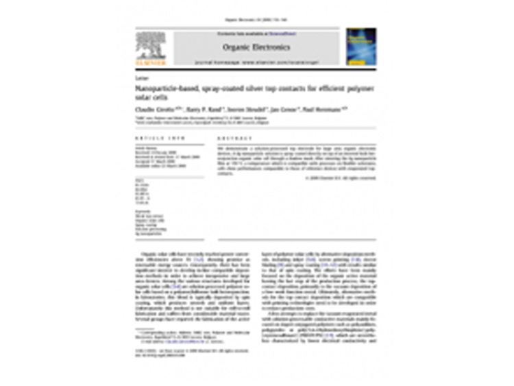 “Nanoparticle-based, spray-coated silver top contacts for efficient ...